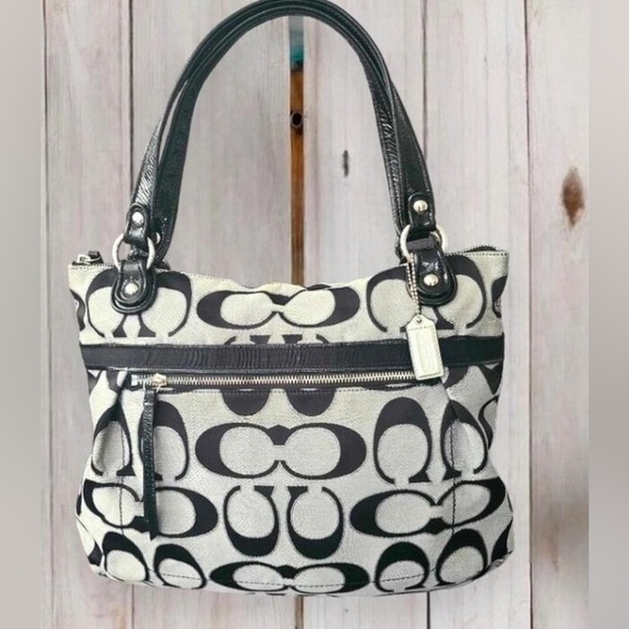 Coach | Bags | Coach Signature C Large Blackgrey Hobo | Poshmark